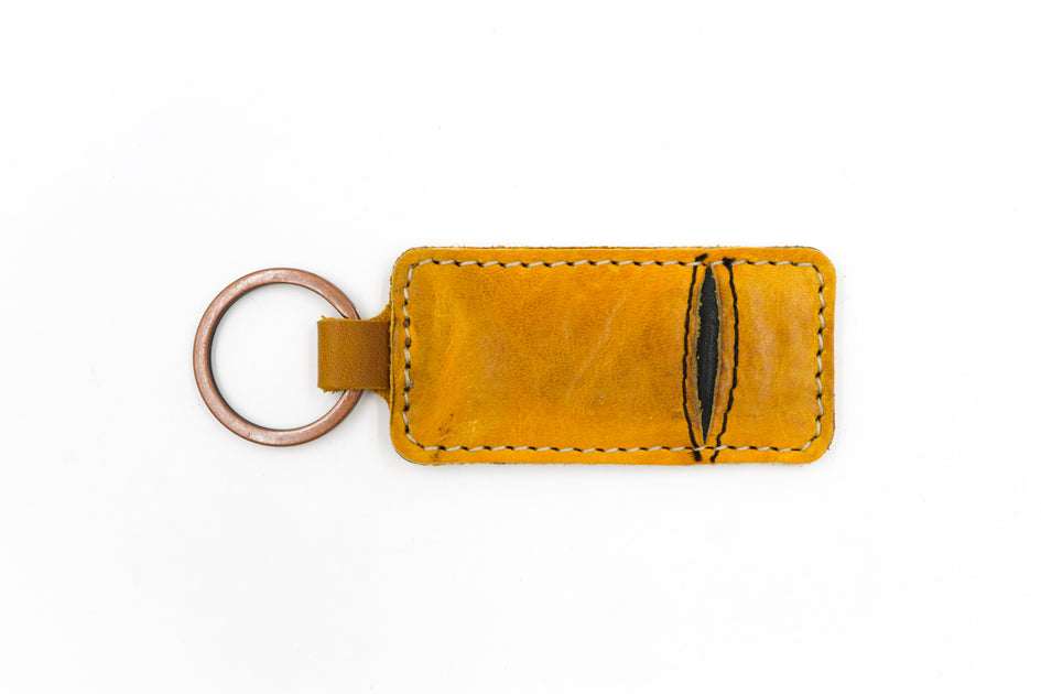 Spalding Vintage Brown/Black Keychain – Second String Leather Company