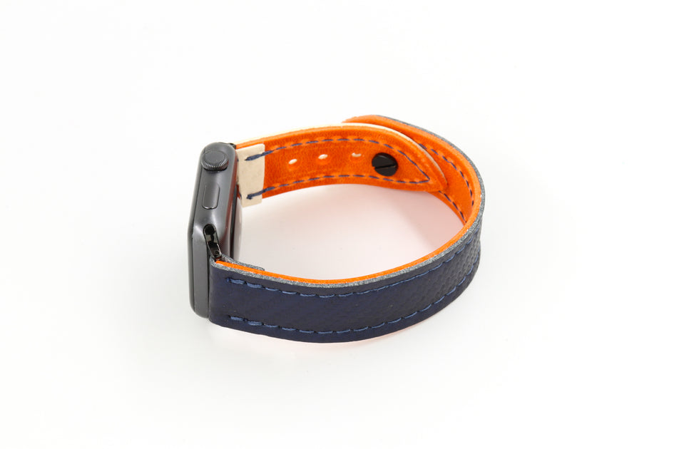 New York Navy/White iWatch Band – Second String Leather Company