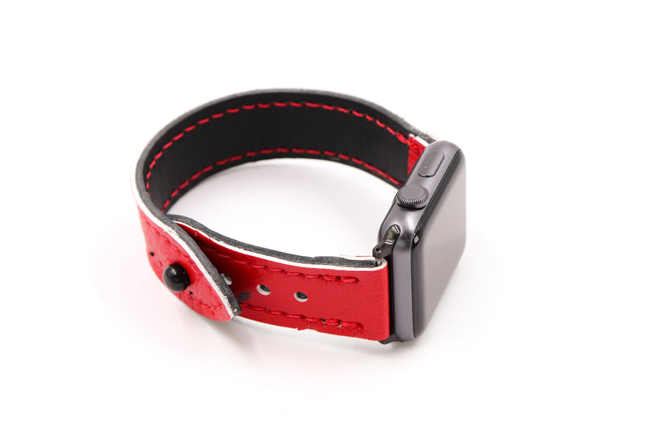 Detroit KW Red iWatch Band – Second String Leather Company