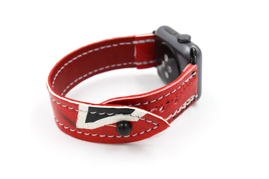 Heaton Helite Red Red iWatch Band – Second String Leather Company