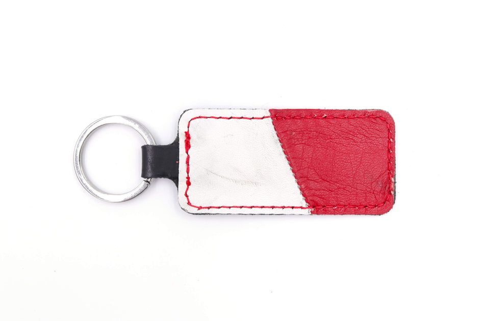 Bauer Flak RED/WHITE Keychain – Second String Leather Company