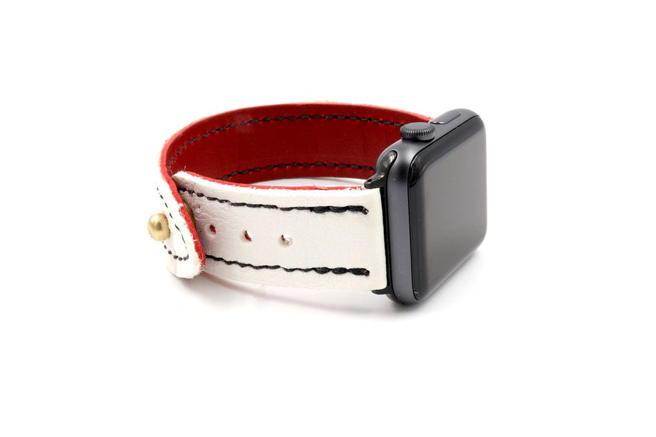 Cooper Red/White iWatch Band – Second String Leather Company