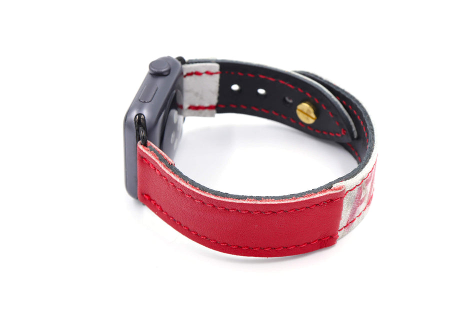 Bauer Flak WHITE/RED iWatch Band – Second String Leather Company