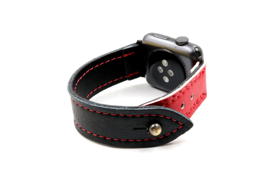Brian's Beast Black/Red iWatch Band – Second String Leather Company