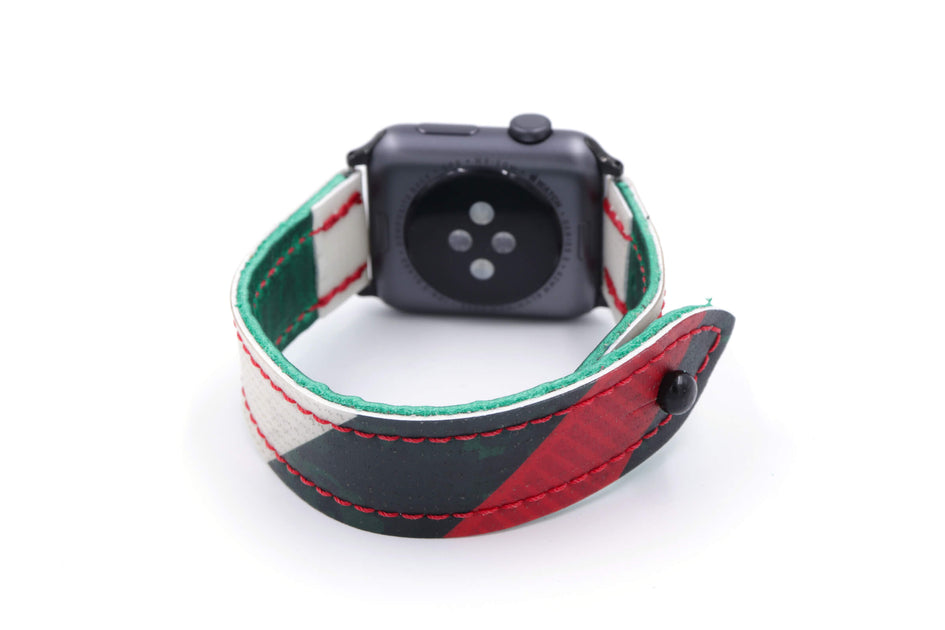 Into The Wild Collection White/Red iWatch Band – Second String Leather ...