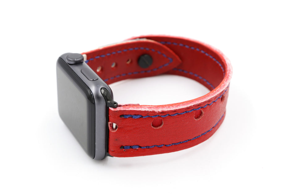 Brians Altra Red iWatch Band – Second String Leather Company